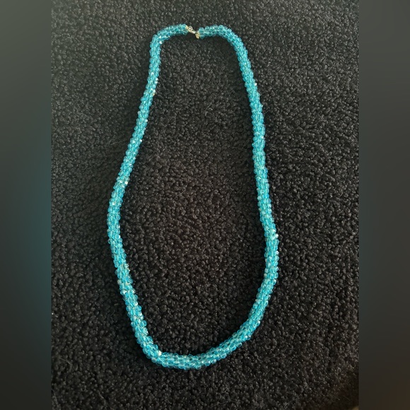 Jewelry | Vintage Blue Handmade Beaded Necklace 24 | Poshmark